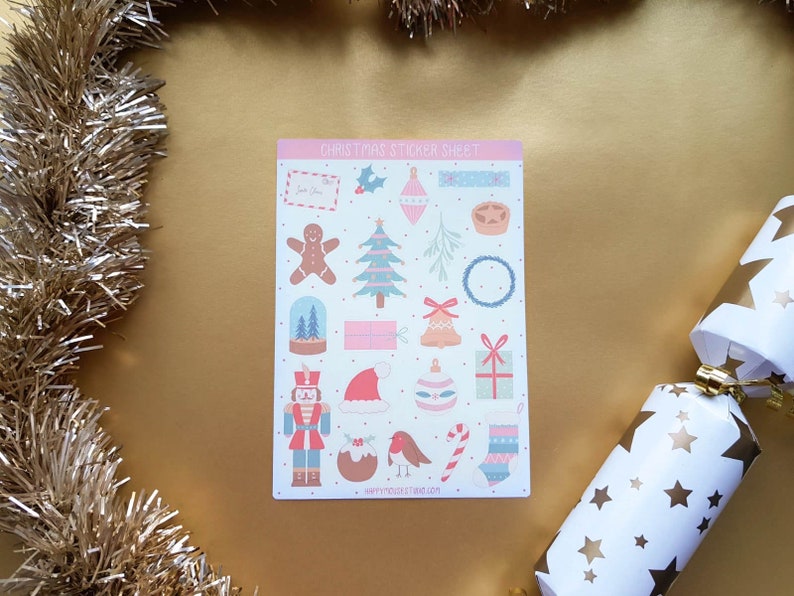 Christmas Sticker Sheet, Christmas Stickers, Christmas Planner Stickers ...