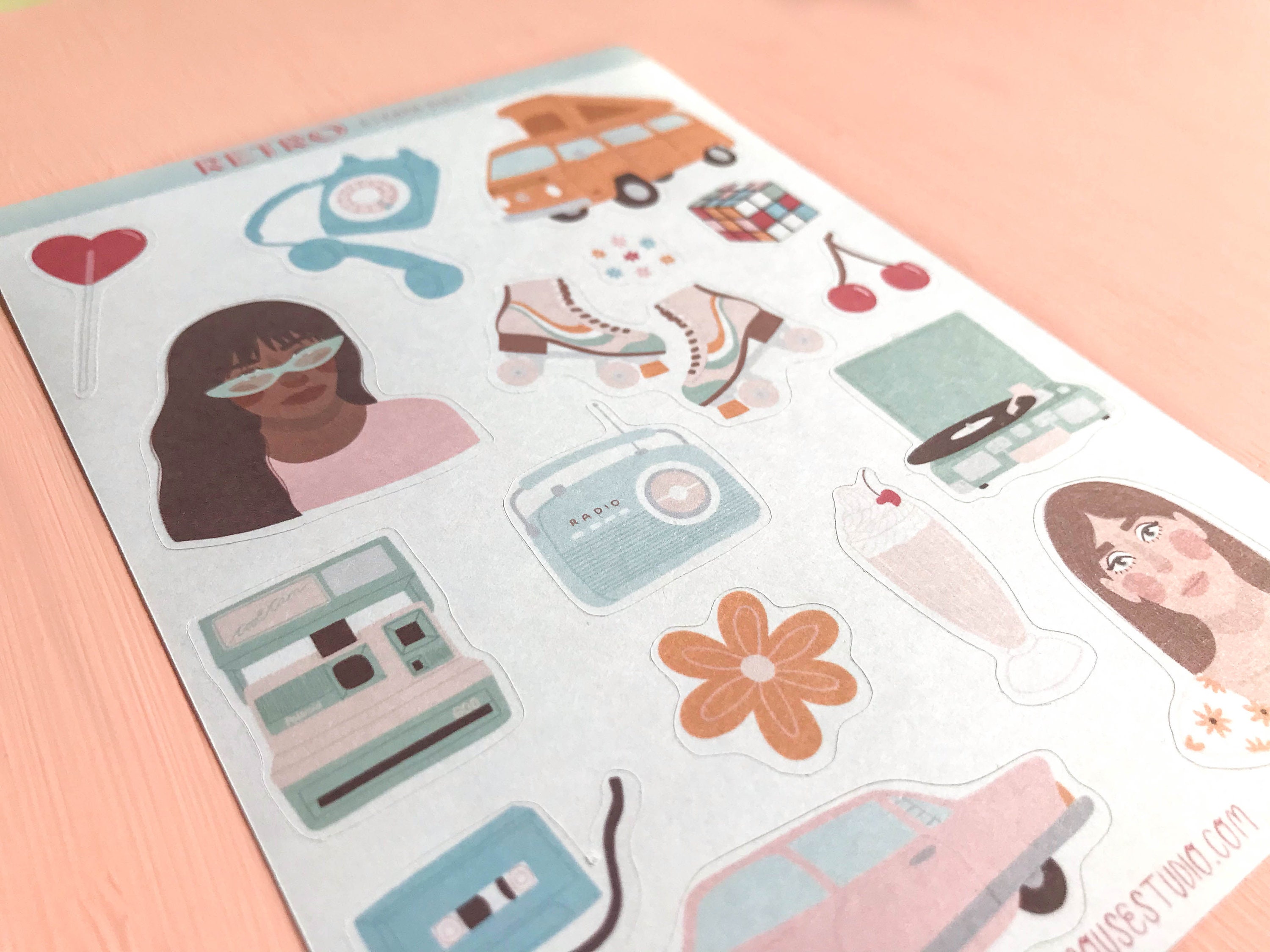 Retro Sticker Sheet Vintage Stickers Cute Illustrated | Etsy