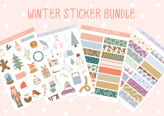 Winter sticker bundle Christmas sticker bundle Sticker set | Etsy