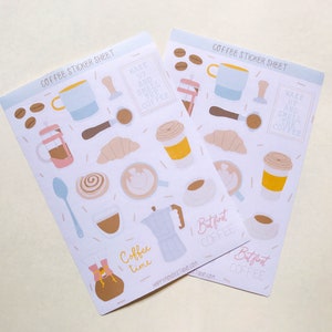 Coffee Sticker Sheet Coffee Stickers Drink Stickers Food - Etsy