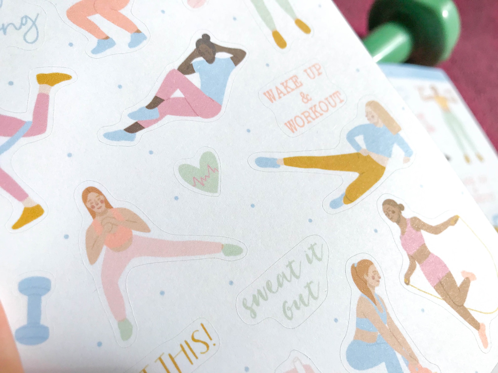 Workout Sticker Sheet Fitness Sticker Sheet Workout - Etsy
