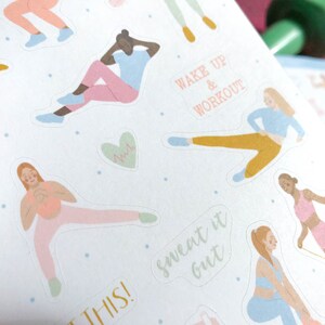 Workout Sticker Sheet, Fitness Sticker Sheet, Workout Stickers, Fitness ...