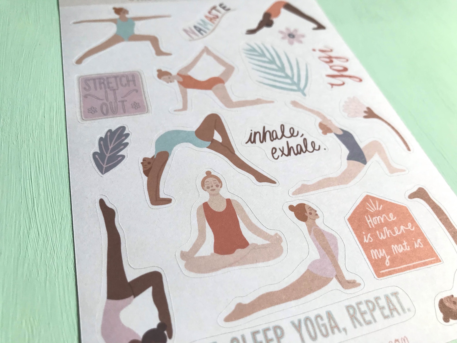 Yoga Sticker Sheet Yoga Stickers Cute Illustrated Sticker | Etsy