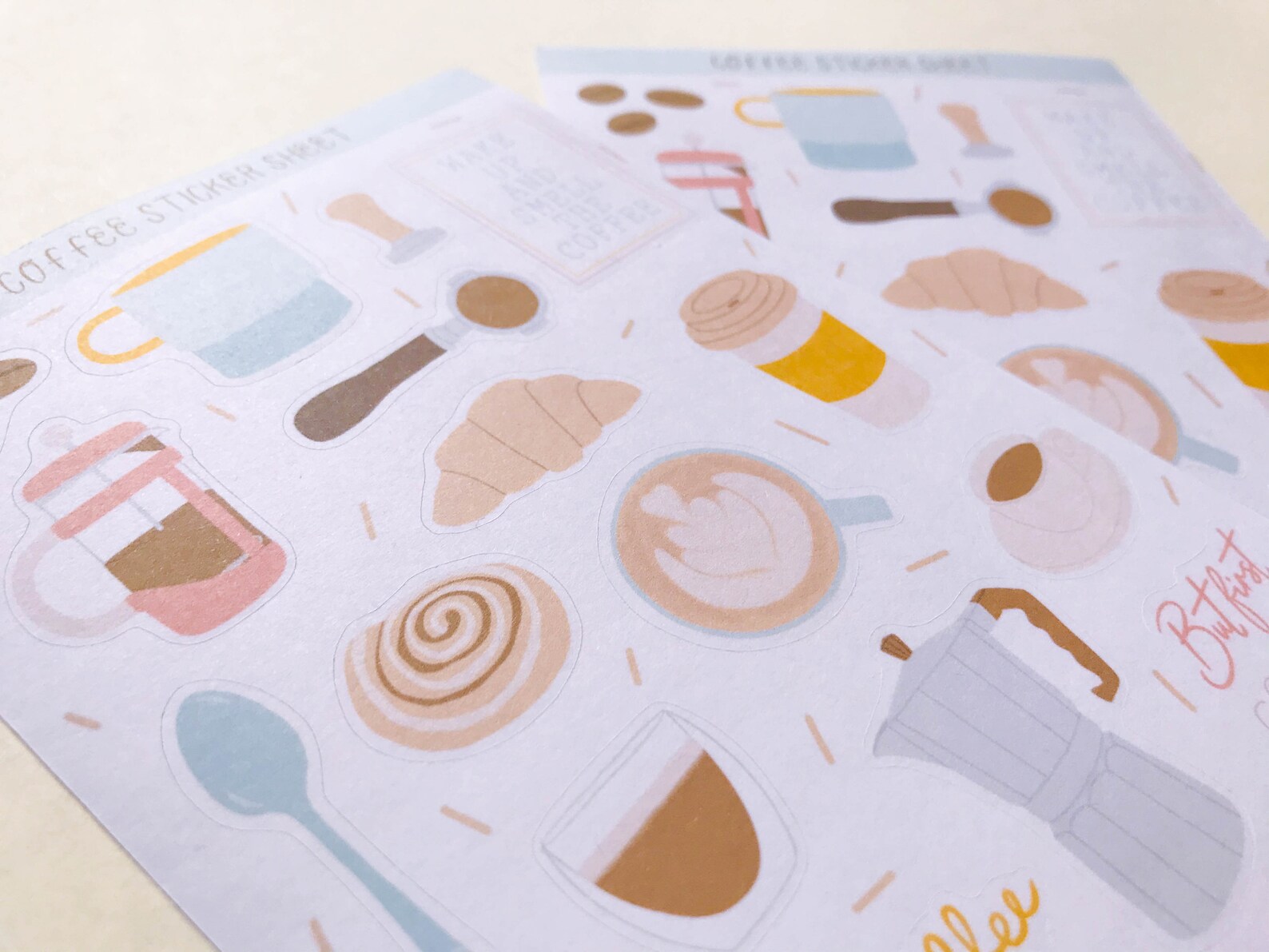 Coffee Sticker Sheet Coffee Stickers Drink Stickers Food | Etsy