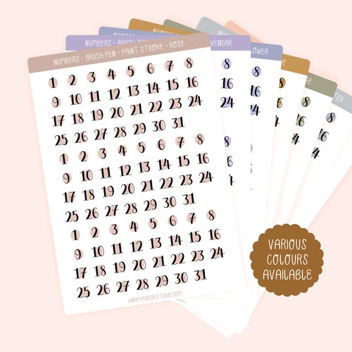 Number Stickers Number Sticker Sheet Planner Stickers - Etsy