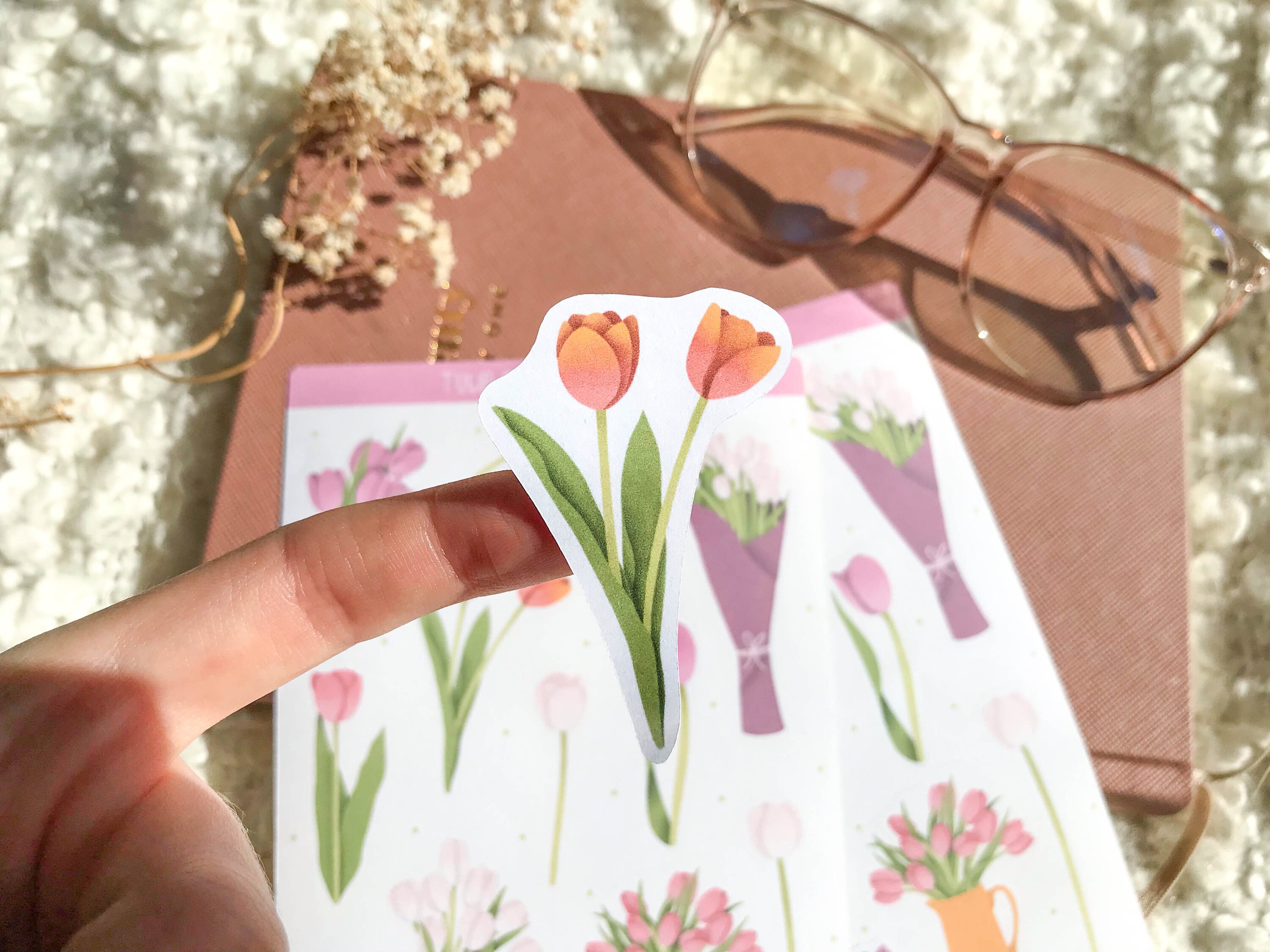 Tulip sticker sheet Spring stickers Tulip stickers Floral | Etsy