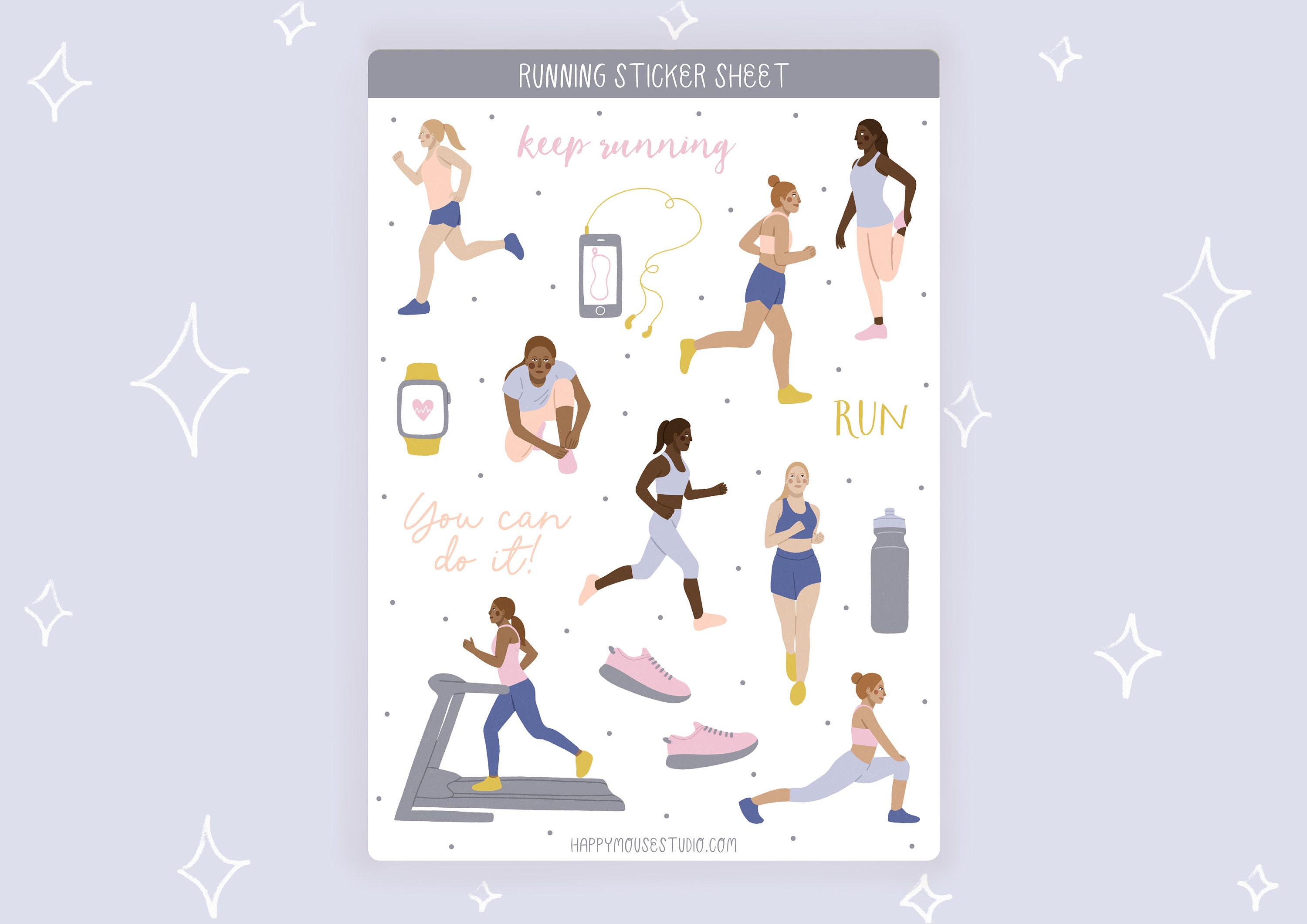 Running sticker sheet Running stickers Running journal - Etsy 日本