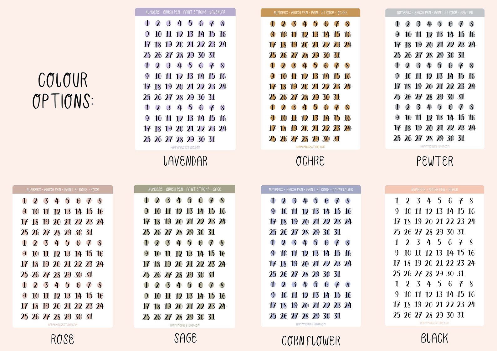 Number Stickers Number Sticker Sheet Planner Stickers - Etsy