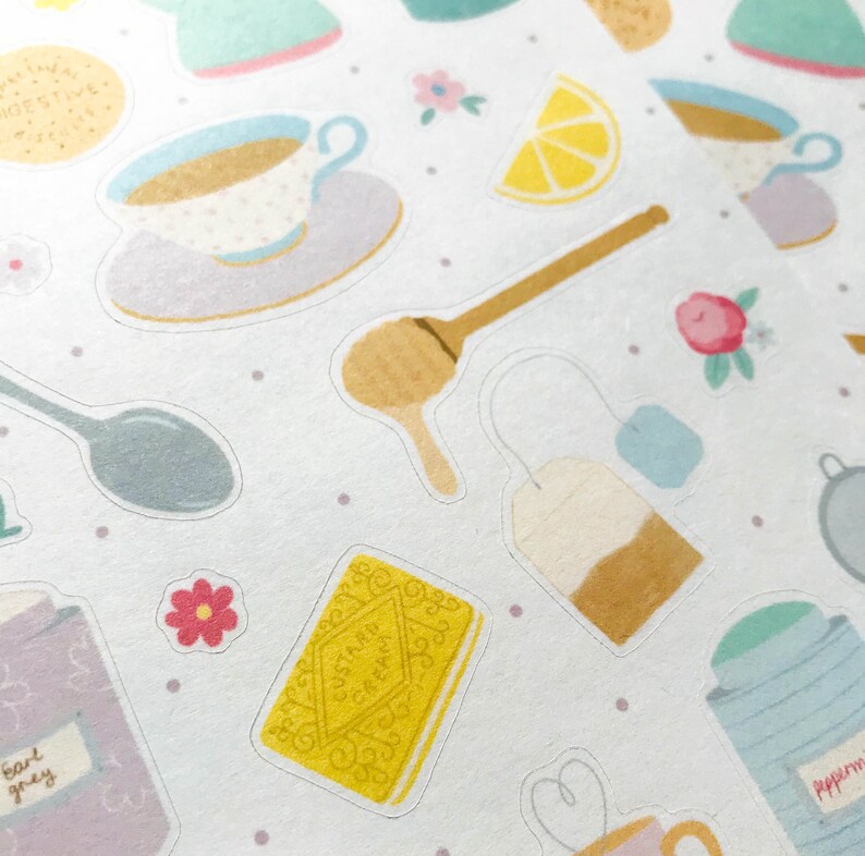 Tea Sticker Sheet Tea Stickers Drink Stickers Food - Etsy