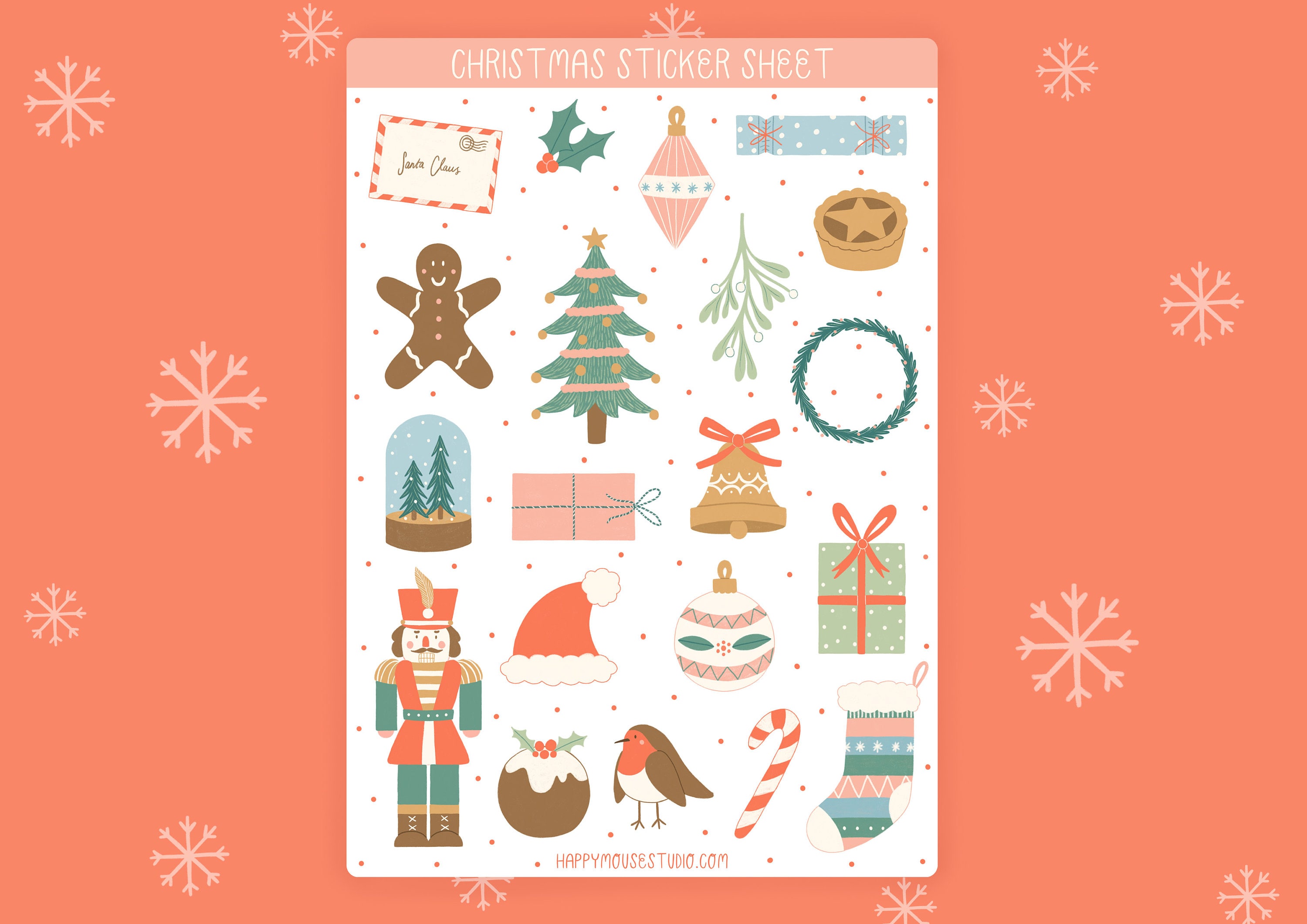 Christmas Sticker Sheet Christmas Stickers Christmas Planner | Etsy UK