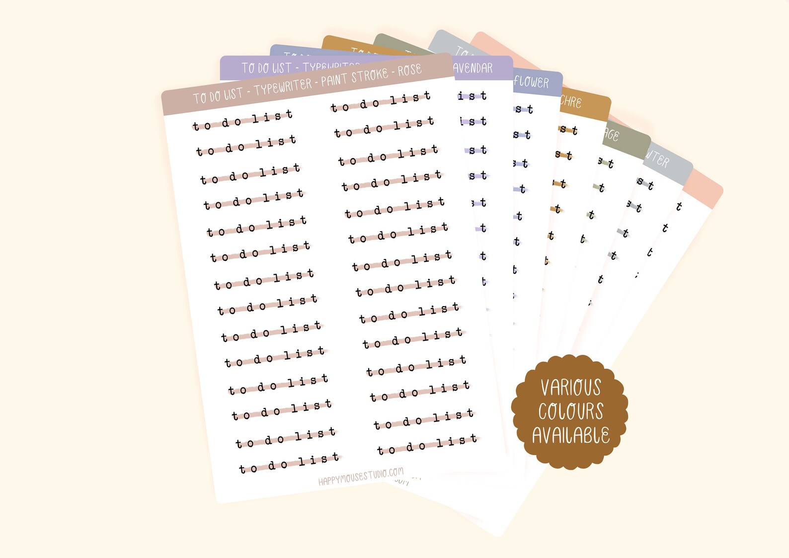 To Do List Stickers Typewriter Weekday Stickers Planner | Etsy