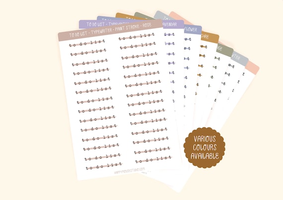 To Do List Stickers Typewriter Weekday Stickers Planner | Etsy