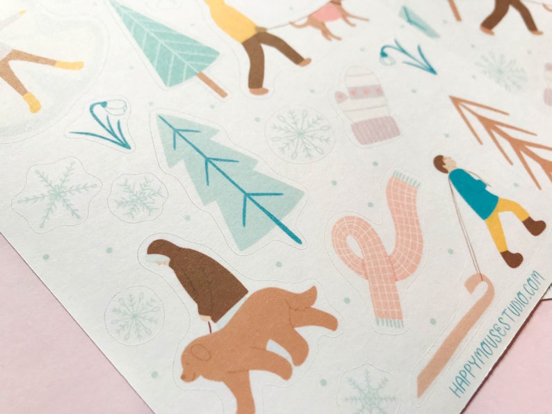 Snow Day Sticker Sheet Winter Planner Stickers Winter - Etsy UK