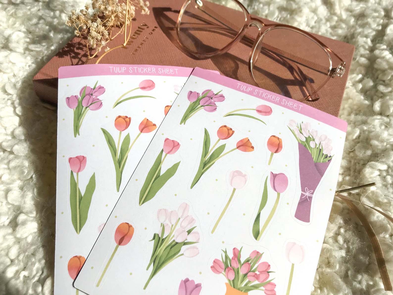 Tulip Sticker Sheet Spring Stickers Tulip Stickers Floral - Etsy