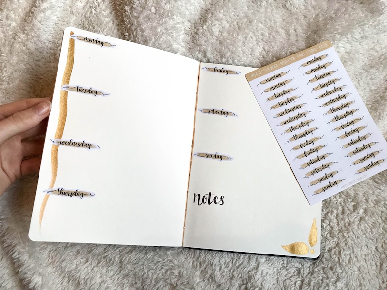 Days of the Week Stickers Weekday Stickers Planner Stickers | Etsy