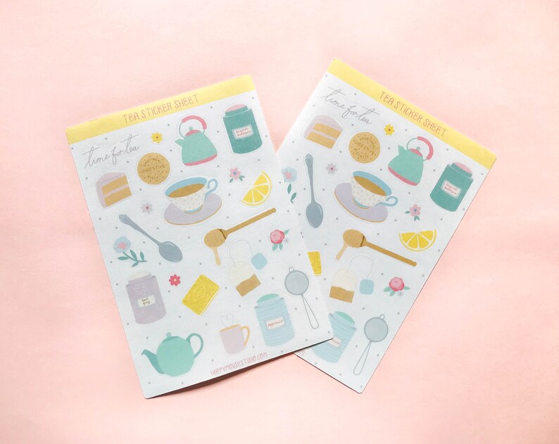 Tea Sticker Sheet Tea Stickers Drink Stickers Food - Etsy