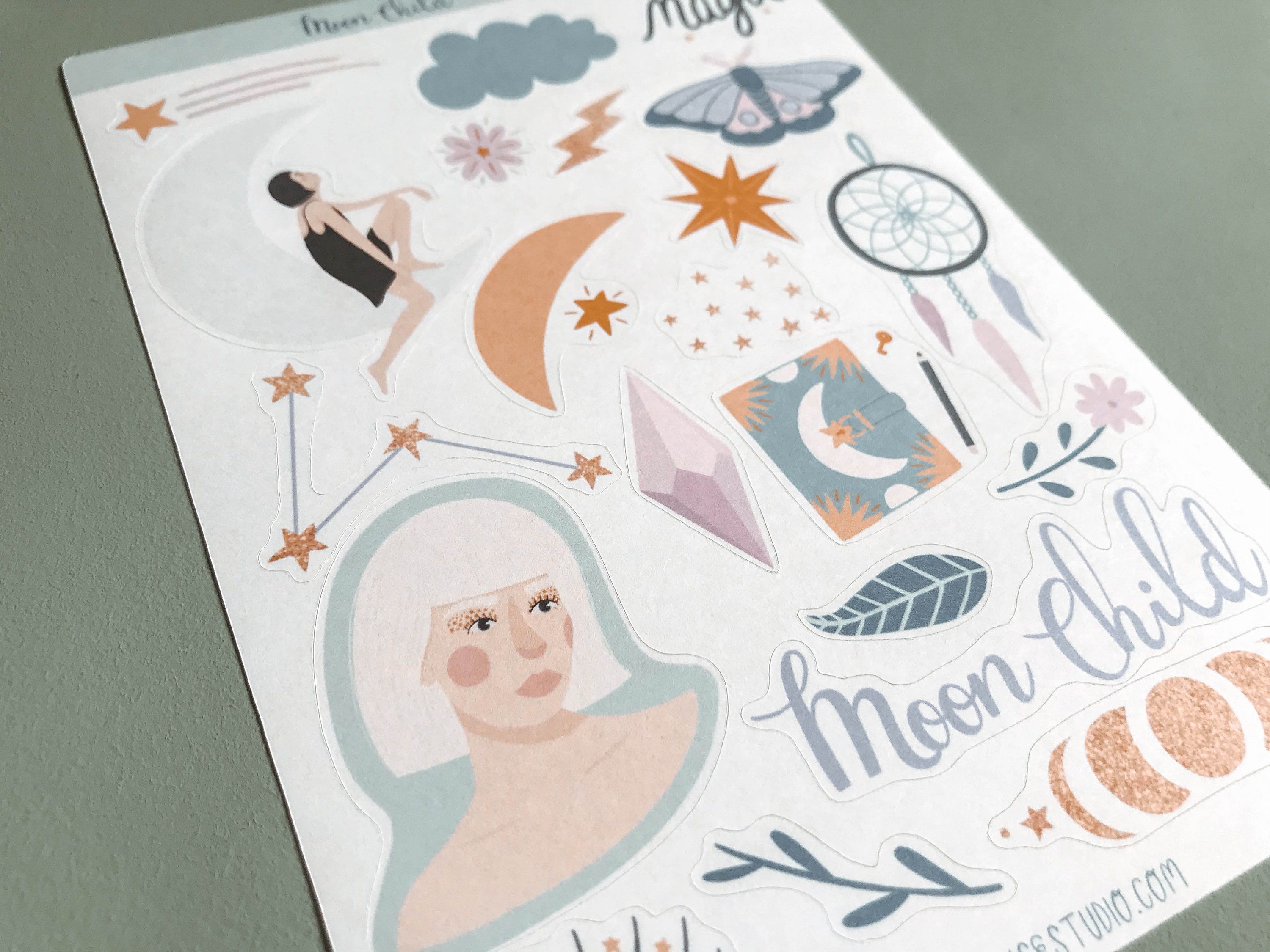 Moon Child Sticker Sheet Celestial Stickers Moon Lover | Etsy