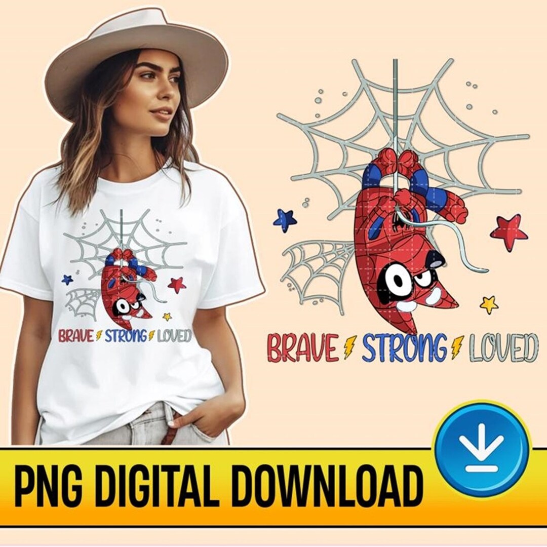 Bluey Spider Png, Superhero Bluey Png Files, Bluey Kids Shirt, Brave ...