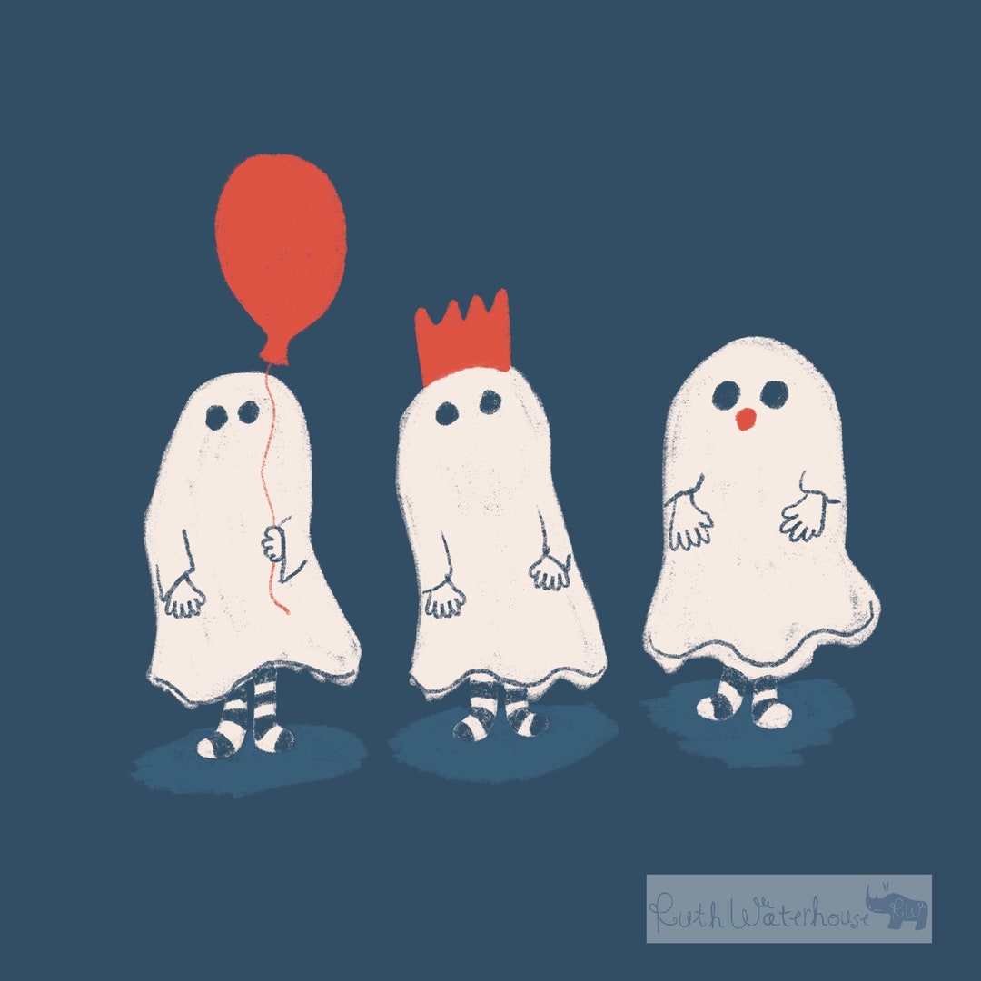 Party Ghosts, Art Print, Halloween - Etsy