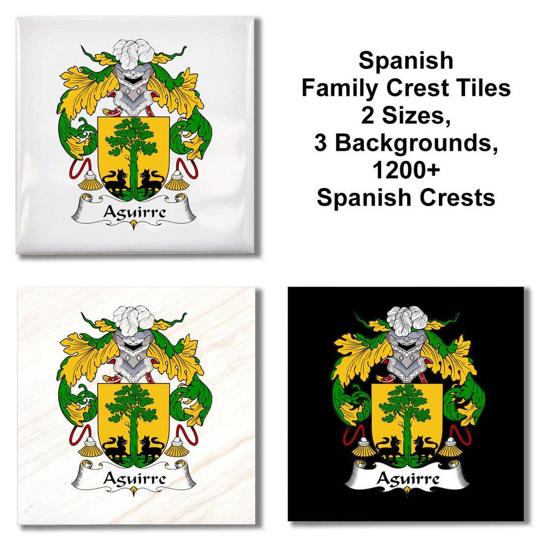 Hispanic Family Crest Ceramic Tile, Spanish Surname Decor - Etsy