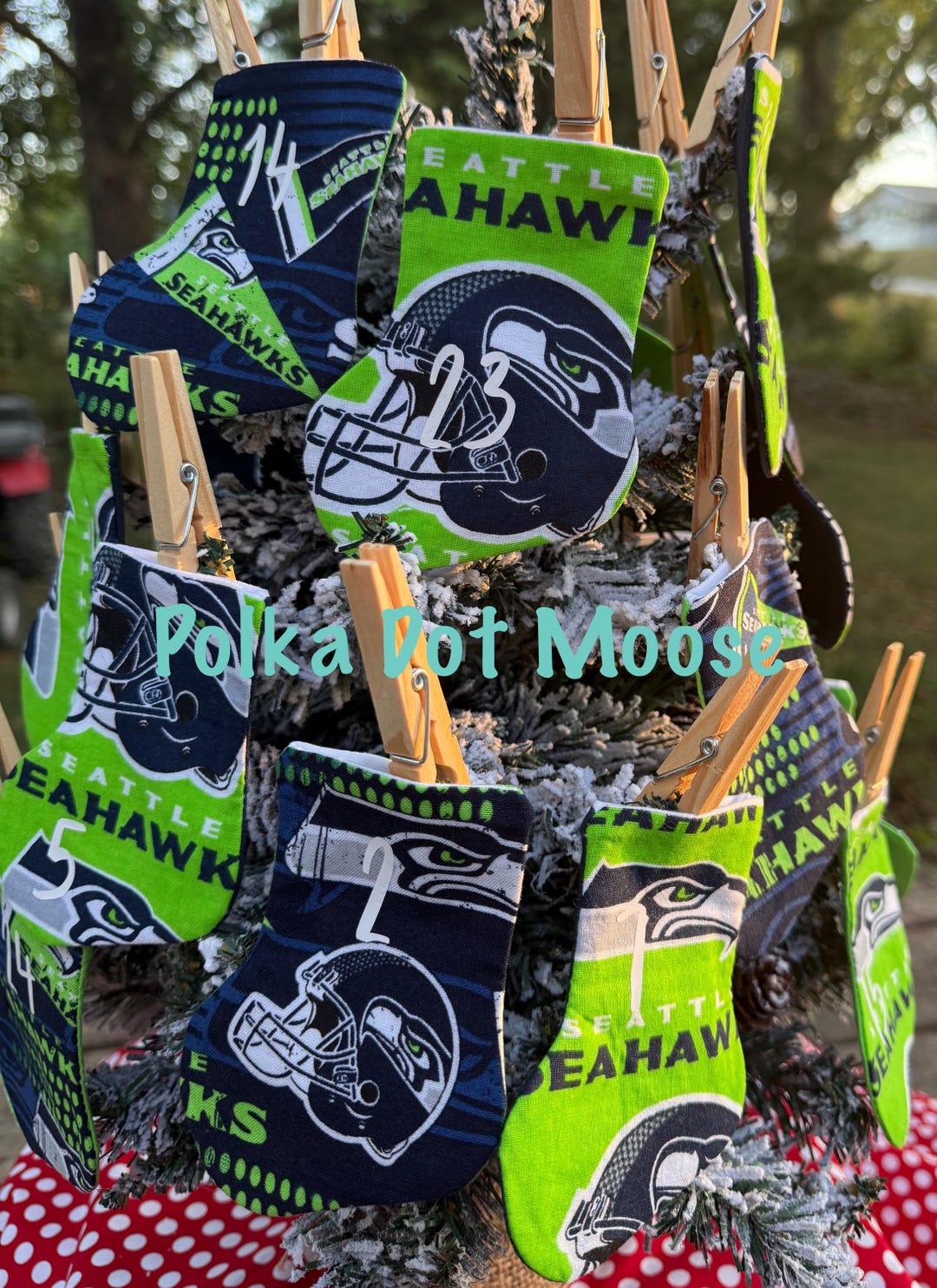 Seattle Seahawks Christmas Advent Calendar Stockings - Etsy