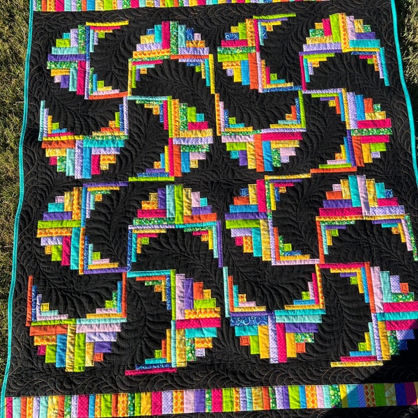 Curved Log Cabin Quilt Patterns - Etsy