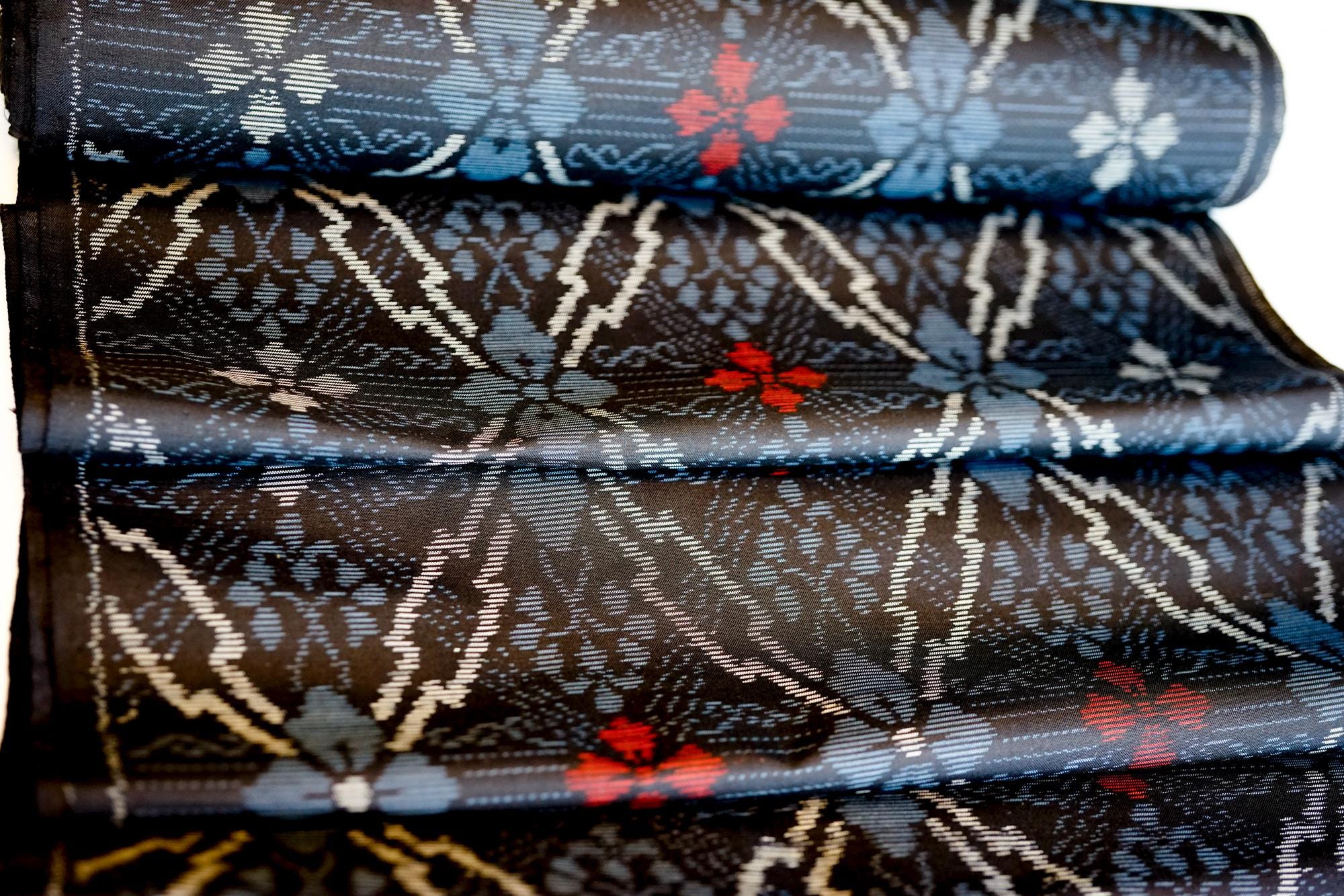 22 Yards Silk Hand-woven Oshima Tsumugi Kimono Bolt, Unused Japanese ...