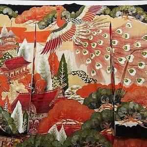 Rare Antique Hikifurisode Silk Wedding Kimono Geisha Geiko Maiko ...