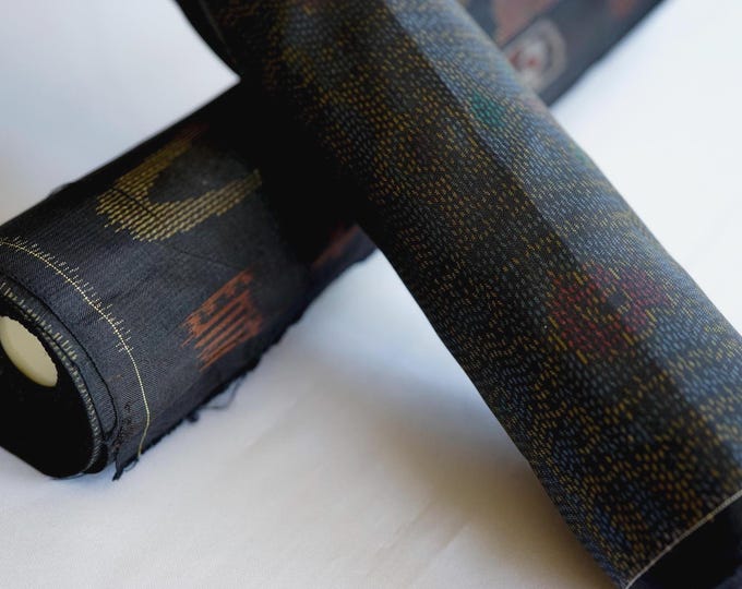 2 Oshima Tsumugi Silk Kimono Bolts, Unused Hand-woven Hand-dyed ...