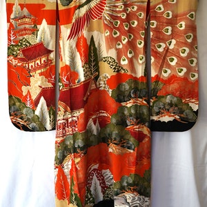 Rare Antique Hikifurisode Silk Wedding Kimono Geisha Geiko Maiko ...