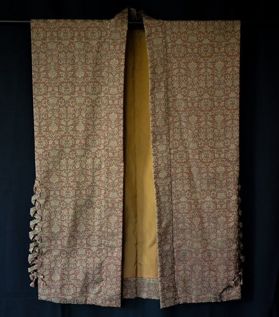 Samurai Style Silk Brocade Japanese Men's Woven Kimo… - Gem