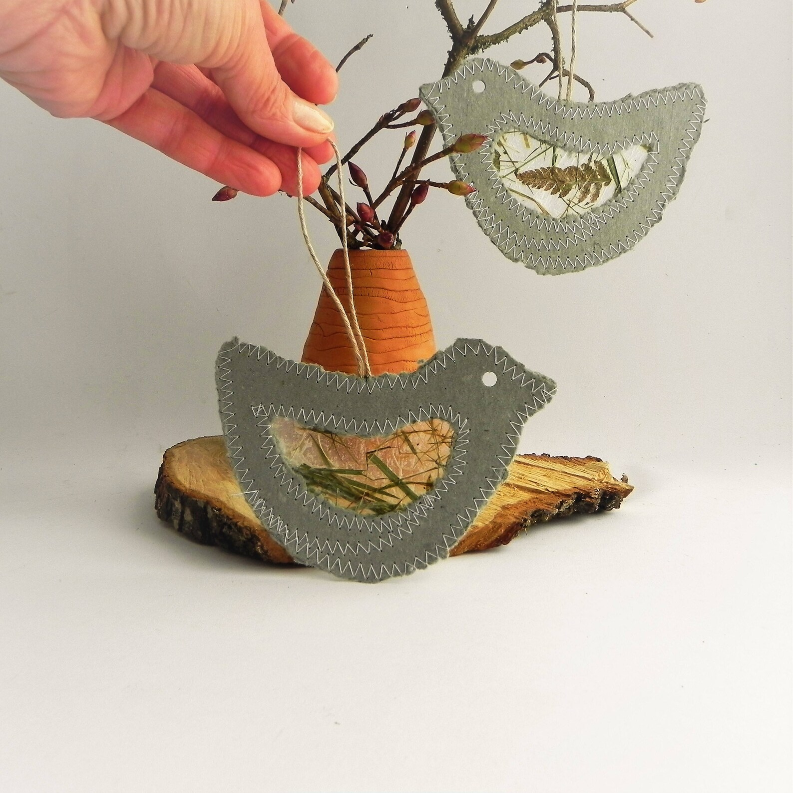 Bird Ornament Handmade Paper Hanging Tree Decoration | Etsy