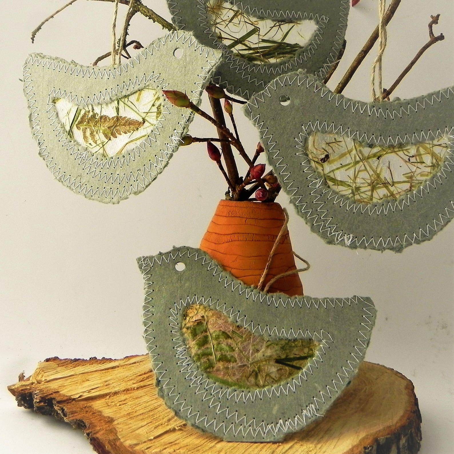 Bird Ornament Handmade Paper Hanging Tree Decoration | Etsy