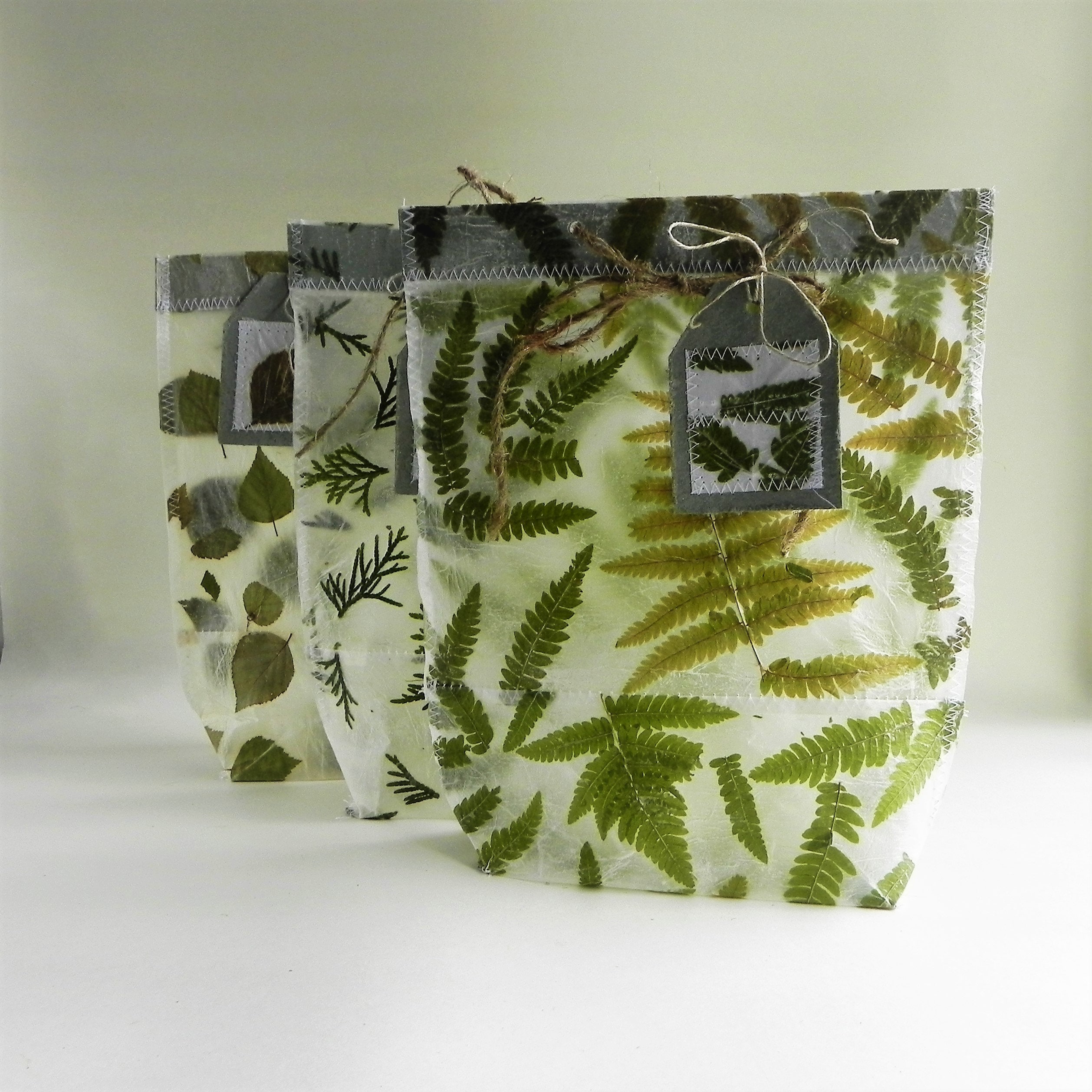 Natural Green Gift Bags with Real Plants set of 3 for Nature - Etsy 日本