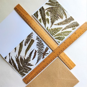 Pressed Fern Card, Homemade Paper Note Cards, Greenery Botanical Gift ...