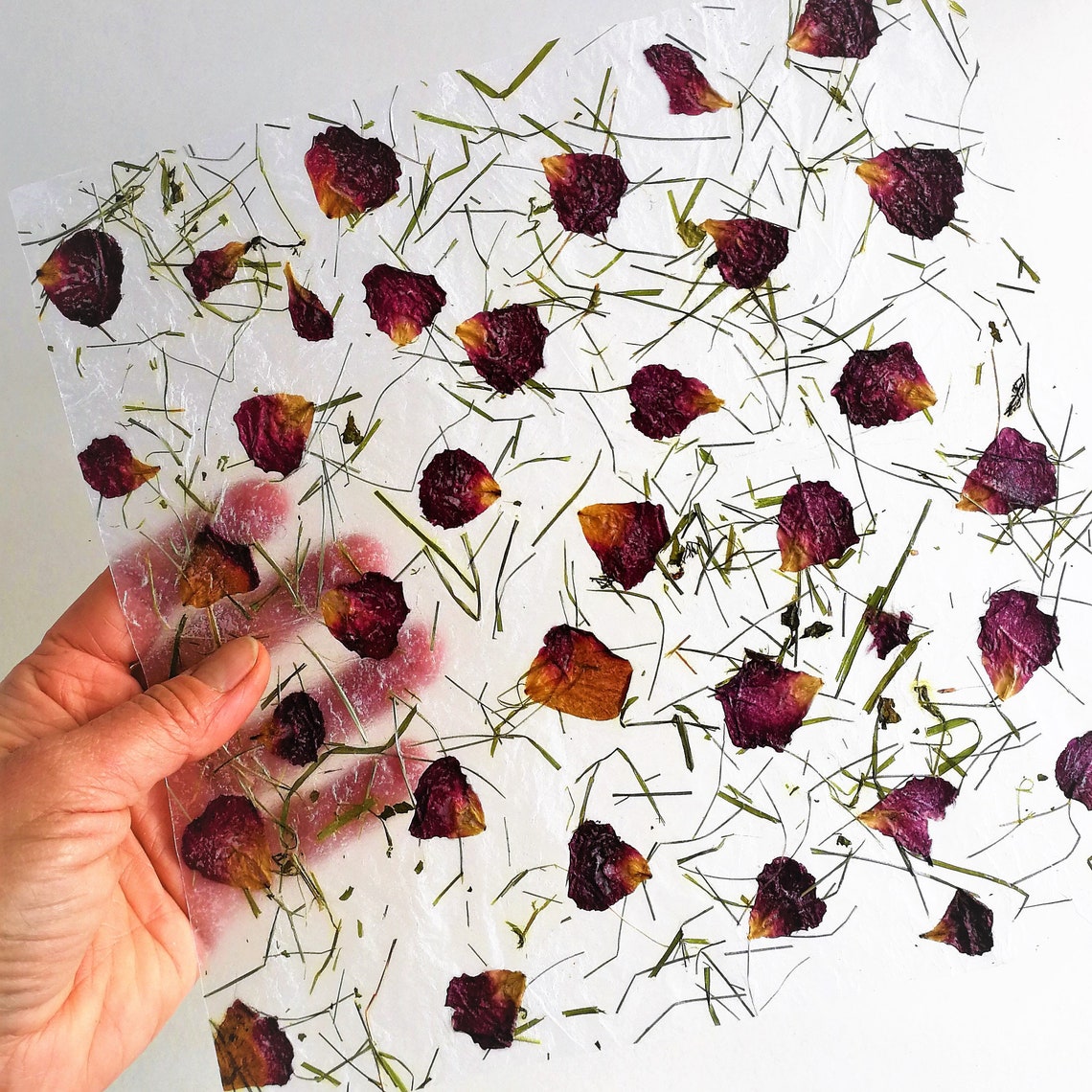 Translucent Handmade Thin Paper With Dried Rose Flower Petals - Etsy