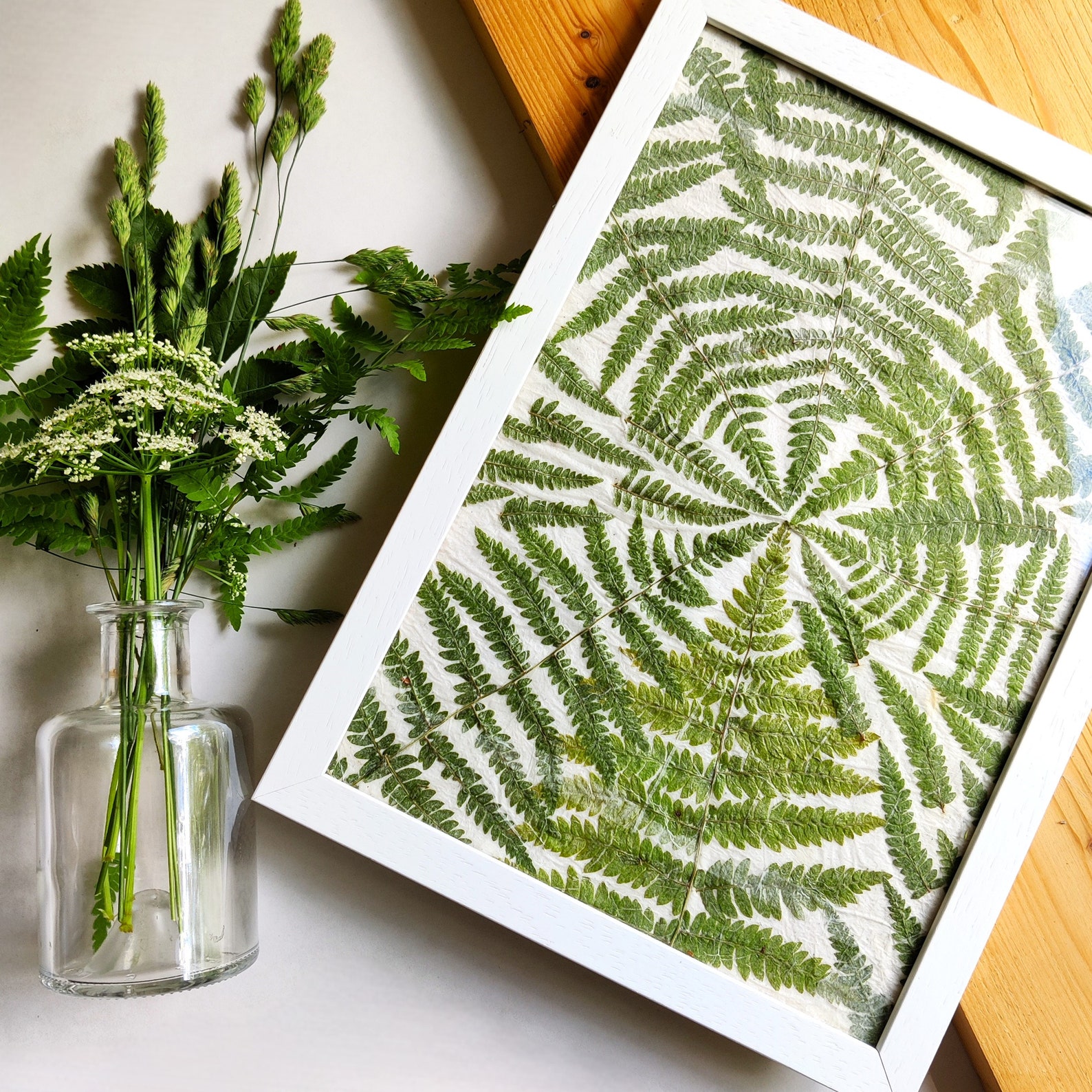 Unique Fern Wall Decor Framed Botanical Gift Pressed Flower Art - Etsy