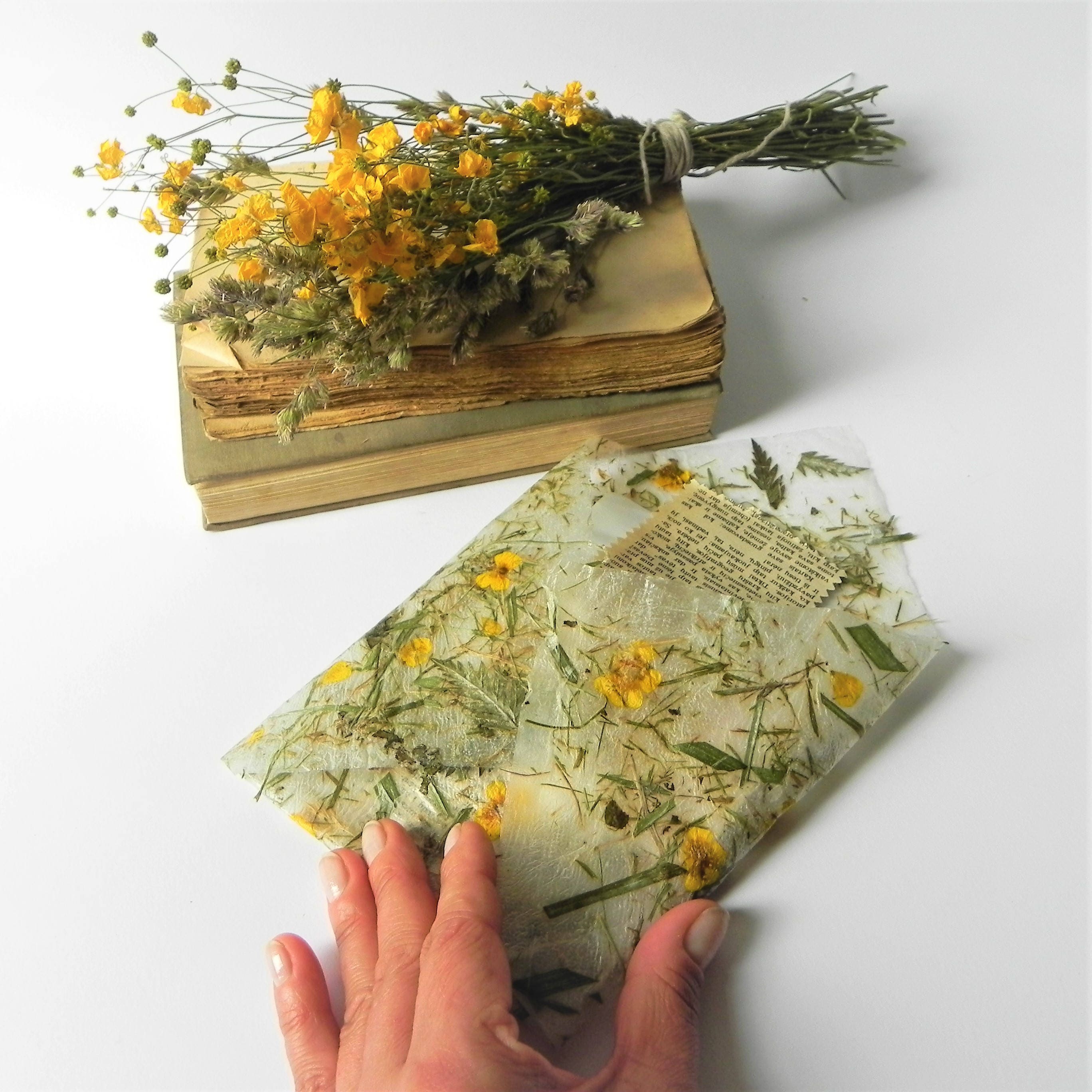 Handmade Yellow Meadow Flowers Paper for Art Craft Projects or Gift ...
