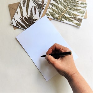 Pressed Fern Card, Homemade Paper Note Cards, Greenery Botanical Gift ...