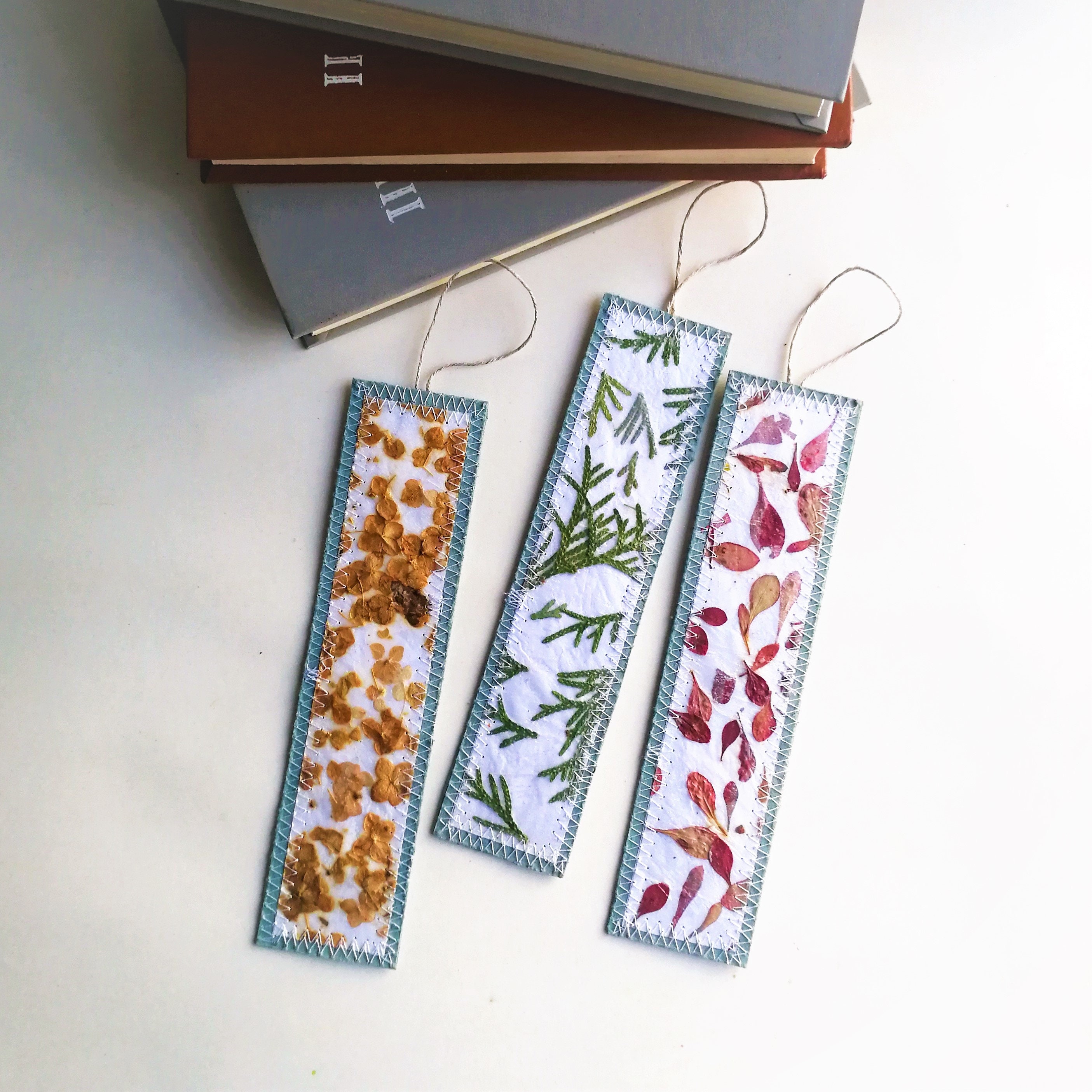 Handmade Paper Book Marks Set of 3 Small Gift for Book Lover - Etsy Canada