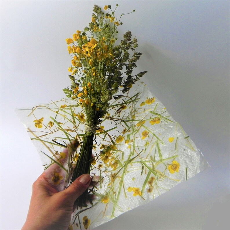 Handmade Yellow Meadow Flowers Paper for Art Craft Projects or Gift ...