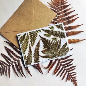Pressed Fern Card, Homemade Paper Note Cards, Greenery Botanical Gift ...