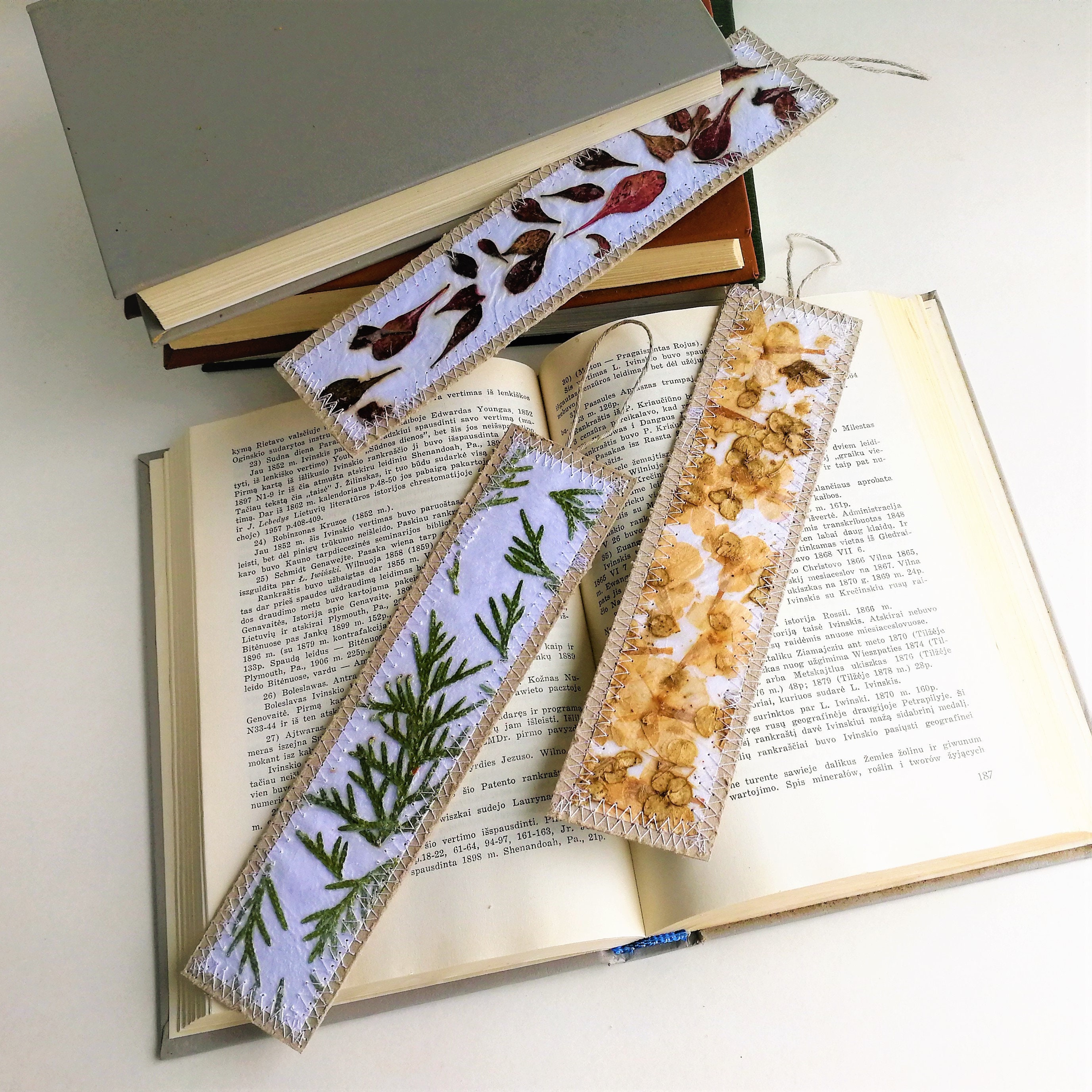 Handmade Paper Book Marks Set of 3 Small Gift for Book Lover - Etsy Canada