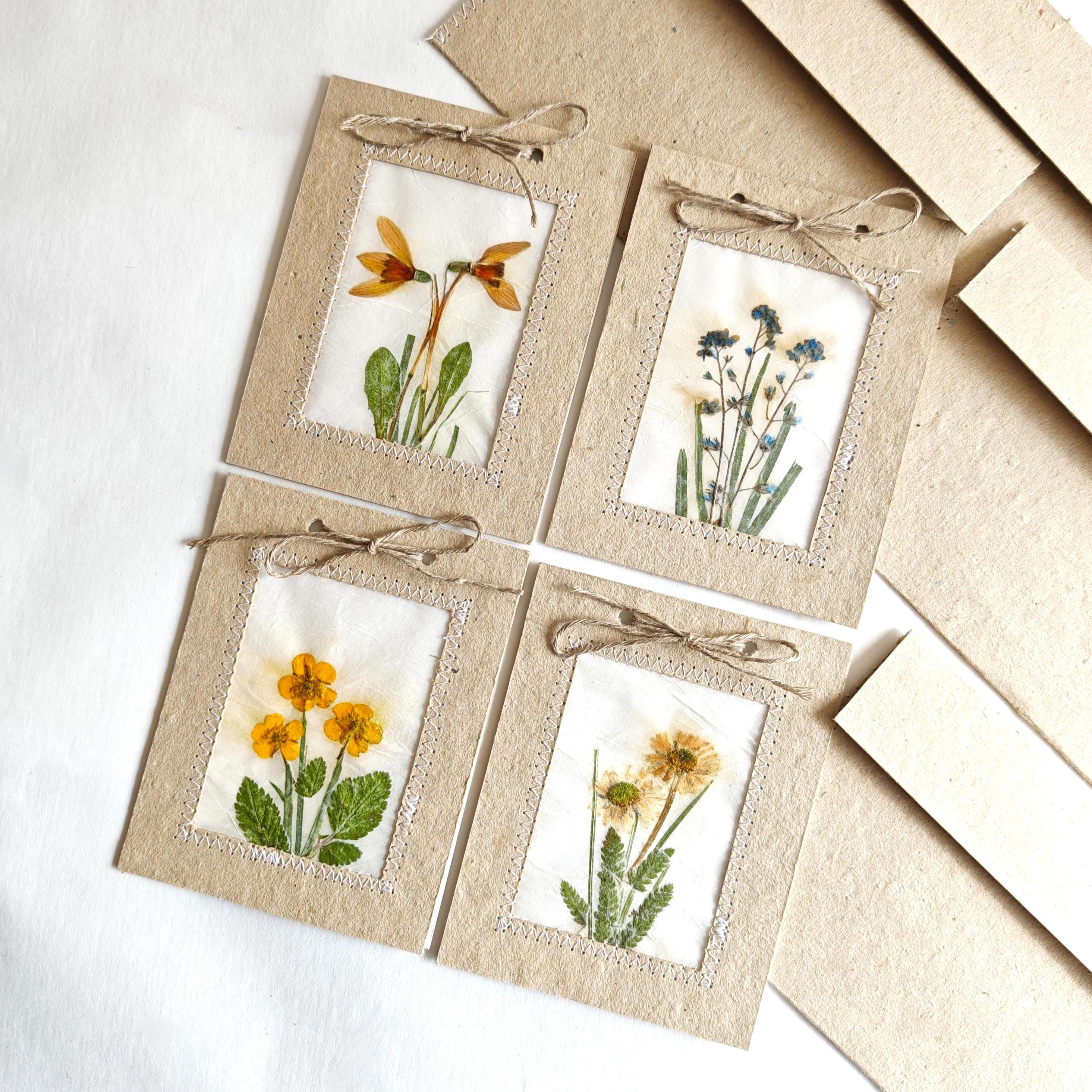 Wax Paper Pressed Flower Cards