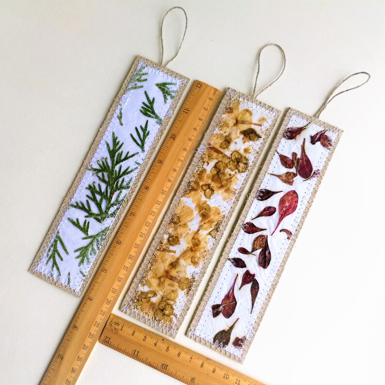 Handmade Paper Book Marks Set of 3, Small Gift for Book Lover, Reader ...
