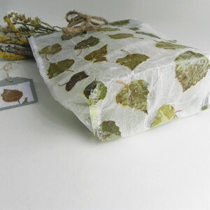 Unique spring gift bag with pressed leaves Easter paper bag | Etsy