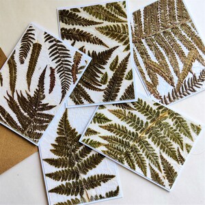 Pressed Fern Card, Homemade Paper Note Cards, Greenery Botanical Gift ...