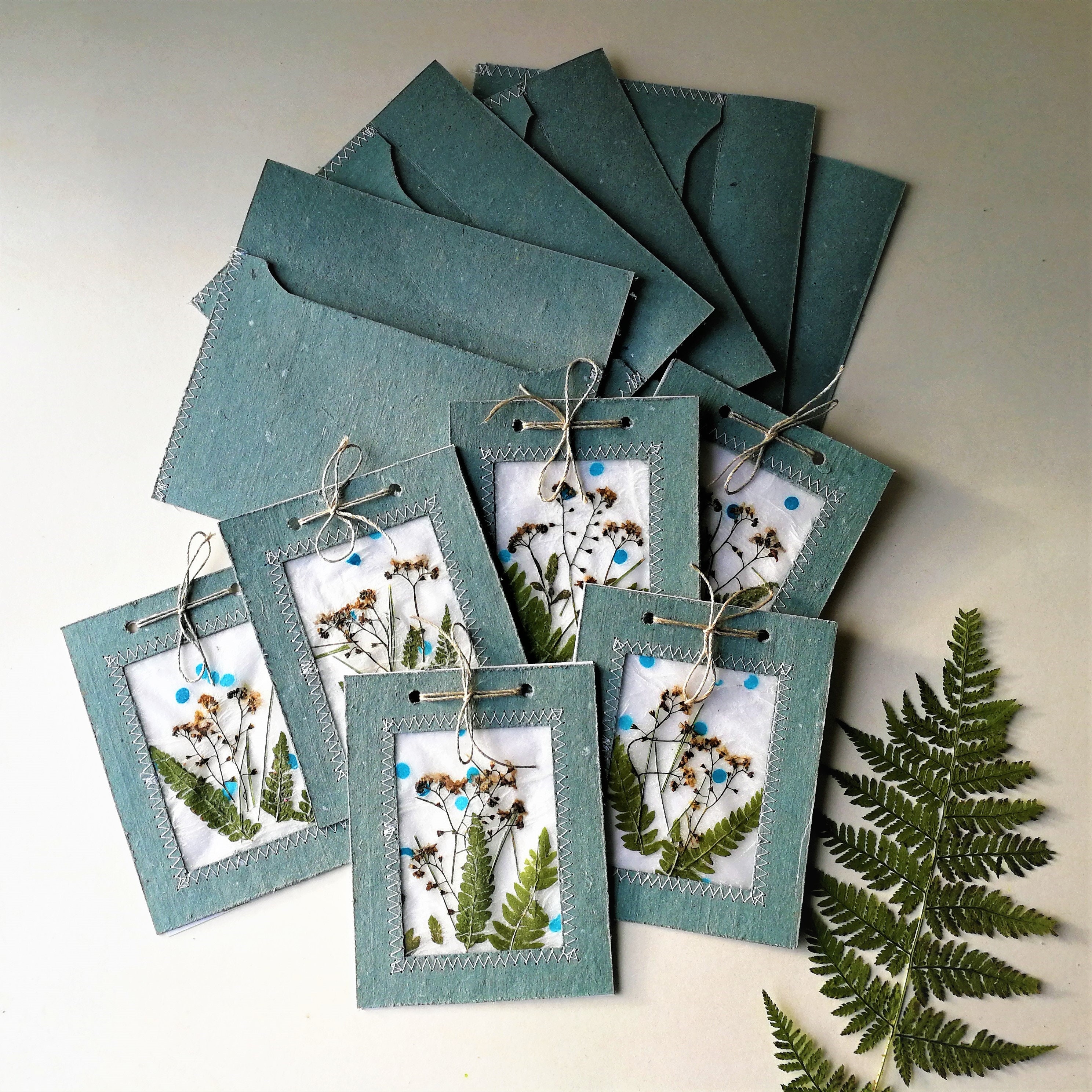 Forget me not flowers hand made eco greeting card | Etsy