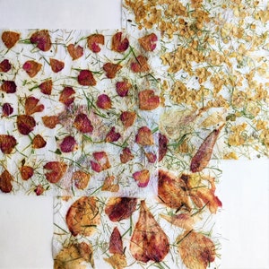 Pressed Flower Petals Handmade Paper 3 Sheets for Gift, Art Journal ...