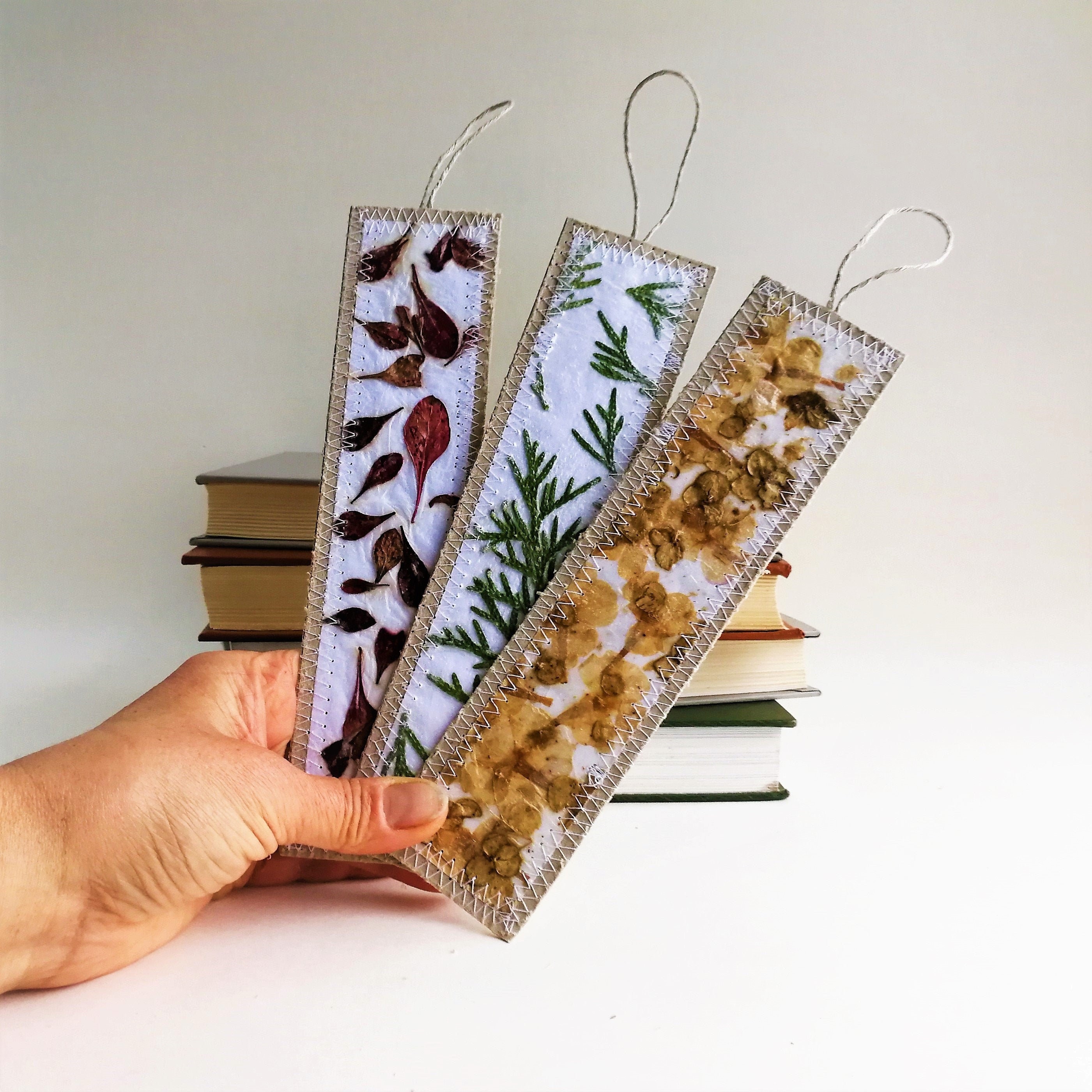 Handmade Paper Book Marks Set of 3 Small Gift for Book Lover - Etsy Canada